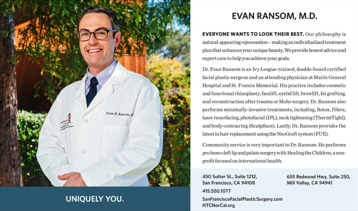 Dr. Ransom in February 2019 issue of Marin Magazine | Ransom/MD